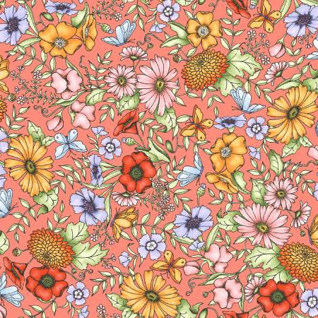 pink packed floral – Bull Town Fabrics